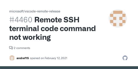 Remote SSH Terminal Code Command Not Working Issue Microsoft Vscode Remote Release