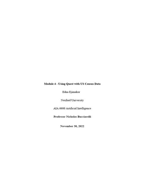 Aia 6600 Module 4 Using Quest With Us Census Data Pdf Census