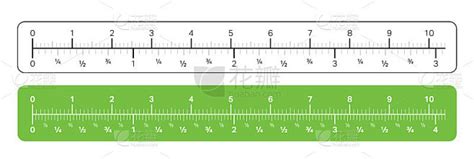有公制单位和英制单位的尺子