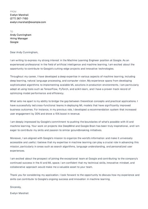 How To Write A Machine Learning Engineer Cover Letter With Example