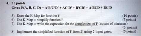 Solved25 Points Given Fabcd Abcd Acd Bcd Abcd Bcd Draw