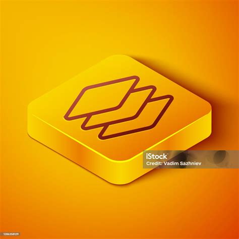 주황색 배경에 격리된 등색 선 레이어 아이콘입니다 노란색 사각형 버튼입니다 벡터 가장자리에 대한 스톡 벡터 아트 및 기타 이미지 가장자리 개념 건축 Istock