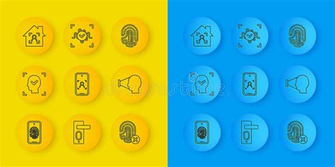 Set Line Mobile With Fingerprint Scan Face Recognition And Face Rejection Smart Home Id