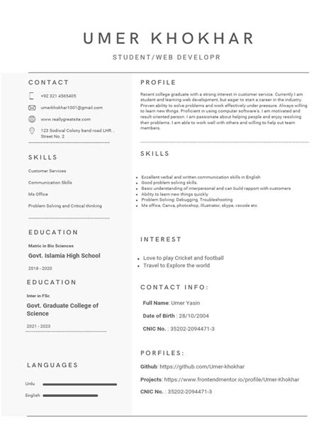 Umer Cv Pdf Learning Human Communication