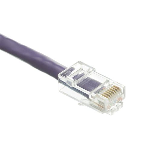 Cat6 Purple Copper Ethernet Cable Bootless 1ft