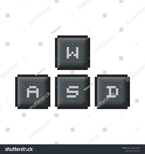 Gamer Pixel Art Illustration Wasd Keys Stock Vector Royalty Free
