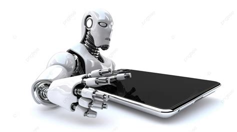 3d 그림 흰색 배경에 빈 화면이 있는 휴대폰을 들고 있는 격리된 로봇 손 손에 모바일 전화로 손 모바일 배경 일러스트 및 사진 무료 다운로드 Pngtree