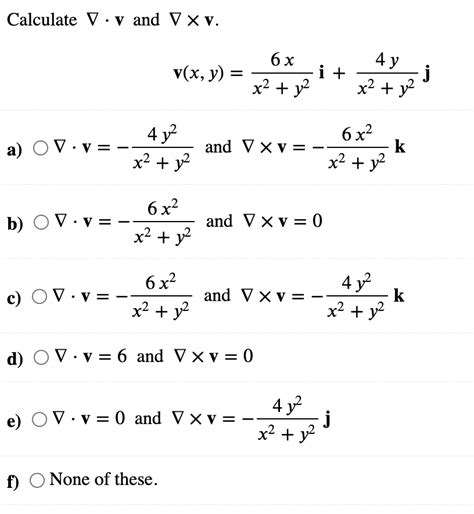 Solved Calculate V And V V X Y X2 Y26xi X2 Y24yj A Chegg Com