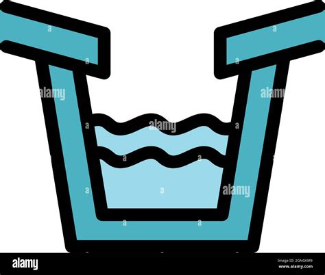Trough Gutter Icon Outline Trough Gutter Vector Icon Color Flat Isolated Stock Vector Image
