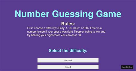 Guessing Game Codesandbox