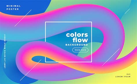 화려한 3d 유체 흐름 웨이브 유행 배경 무료 벡터