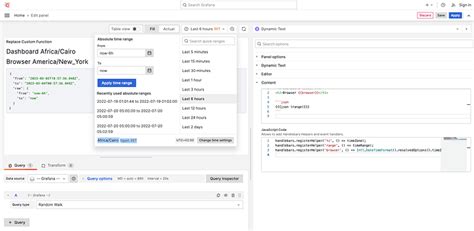 how to show current dashboard timezone in the panel of the dashboard dashboards grafana