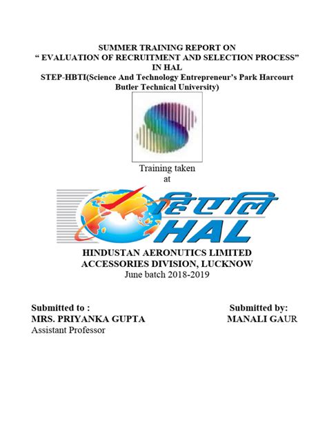 Summer Training Report Pdf Recruitment Human Resource Management