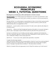 Exploring Basic Economic Concepts Tutorial Questions Course Hero