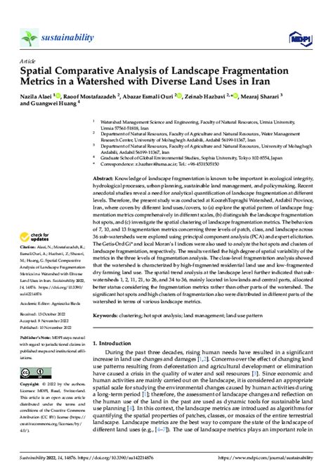 Pdf Spatial Comparative Analysis Of Landscape Fragmentation Metrics In A Watershed With
