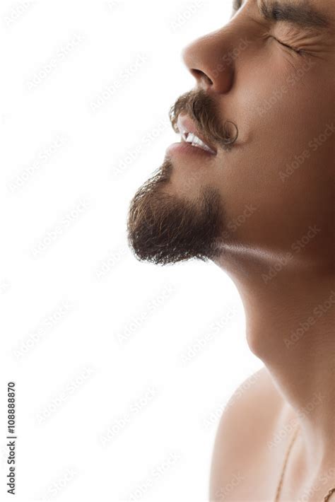 Красивый молодой бородатый мужчина с разными эмоциями на лице Stock Foto Adobe Stock