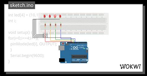 ไฟกระพริบเรียงกัน4ดวง Copy 3 Wokwi Esp32 Stm32 Arduino Simulator