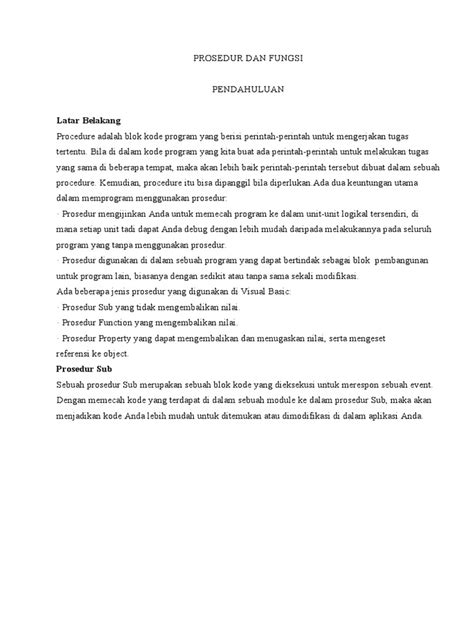 Prosedur Dan Fungsi Pdf