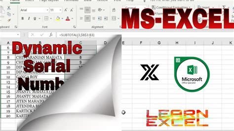 Dynamic Serial Number In Excel Ll Auto Generate Serial Numbers In Excel