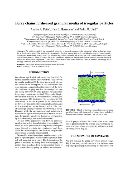 Pdf Force Chains In Sheared Granular Media Of Irregular Particles
