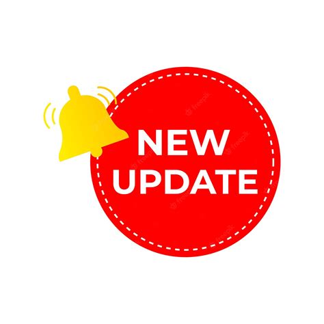 Premium Vector New Update Label Design With Notification Icon