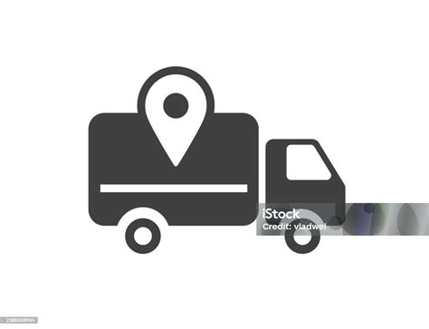 주문 배달 트럭 픽업 아이콘 벡터 와지도 핀 포인터 기호 기호 단순한 그래픽 픽토그램 실루엣 선적 파견 위치 심벌 마크 화물 화물 밴 목적지 이미지 클립 아트 0명에 대한