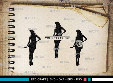 Retro Girl Monogram Retro Girl Silhouette Retro Girl Svg Pin Up Girl