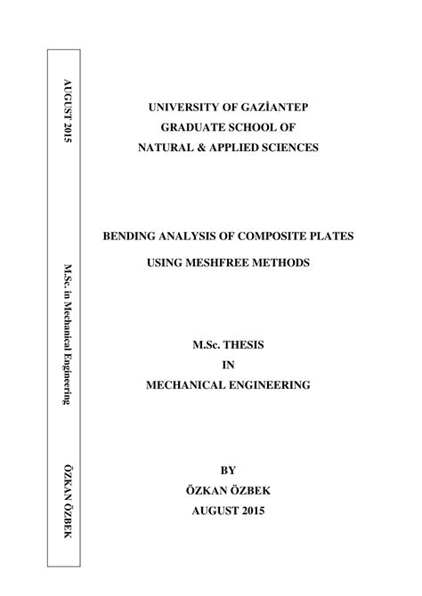 Pdf Bending Analysis Of Composite Plates Using Meshfree Methods