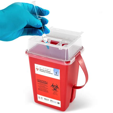 Sharps Container For Safe Needle Disposal 1 Quart 1 Pack Home
