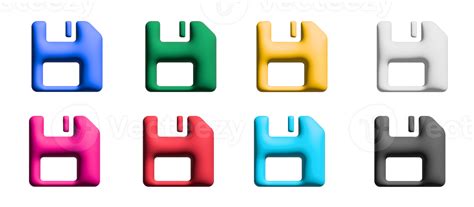 Save Icon Set Colorful Symbols Graphic Elements 17185425 PNG