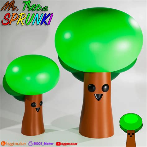 Other Stl Download Mr Tree Sprunki Incredibox Tree Sprunki 3d Model Stl Artby Bggt Maker