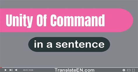 Unity Of Command In A Sentence