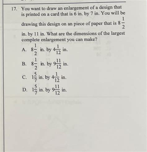 Solved You Want To Draw An Enlargement Of A Design That Is Chegg