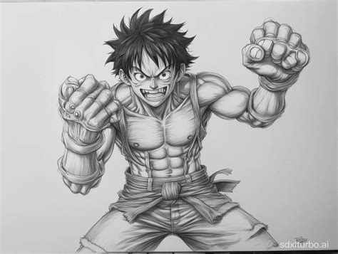 Monkey D Luffy Gear Five Pencil Sketch SDXL Free Online