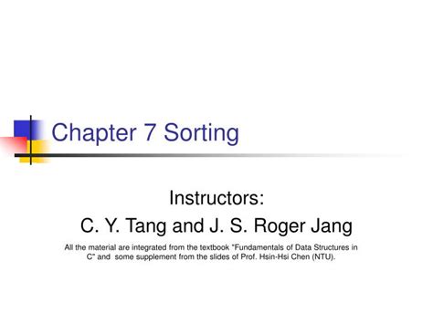 Ppt Chapter 7 Sorting Powerpoint Presentation Free Download Id5487125