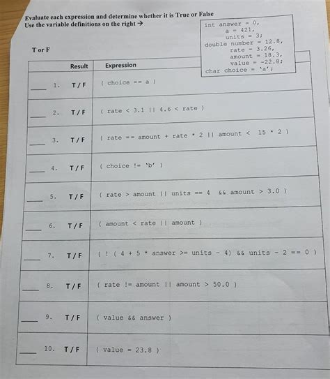 Solved Evaluate Each Expression And Determine Whether It Is