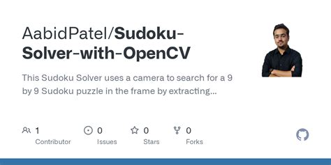 Github Aabidpatelsudoku Solver With Opencv This Sudoku Solver Uses A Camera To Search For A