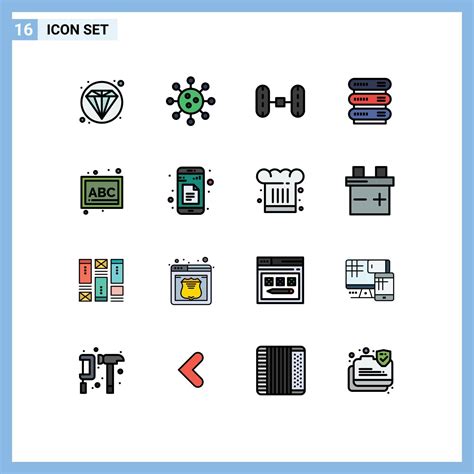 Set Of 16 Vector Flat Color Filled Lines On Grid For Preschool Abc Wheel Alignment Storage Data