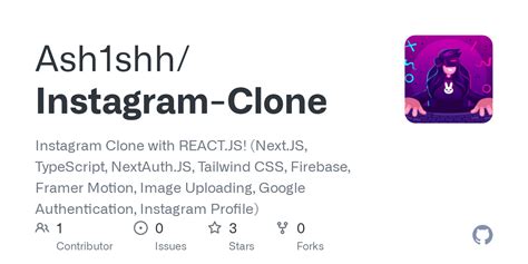 github ash1shh instagram clone instagram clone with react js next