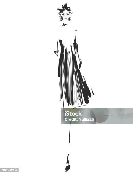 Model Fashion Sketsa Gadis Kartun Ilustrasi Stok Unduh Gambar Sekarang Berlibur Perjalanan