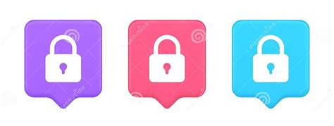 Padlock Locking Web Access Button Password Security Protection Safe Encryption 3d Speech Bubble