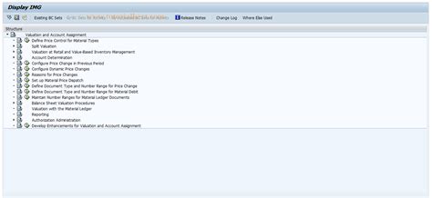OLMW SAP Tcode IMG Valuation Account Assgt