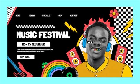 뮤직 페스티벌 트위터 헤더 무료 벡터