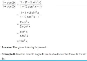 Double Angle Formulas
