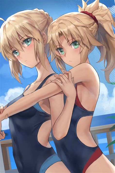 Artoria Pendragon Saber And Mordred Fate And More Drawn By Tonee Danbooru