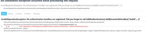 Trouble Implementing Auth0 No Authentication Handlers Are Registered Error Auth0 Community