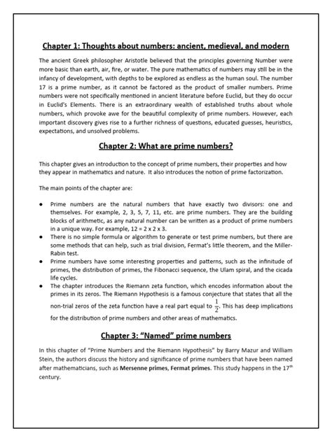 Overview Of Prime Numbers And The Riemann Hypothesis Pdf Prime Number Numbers