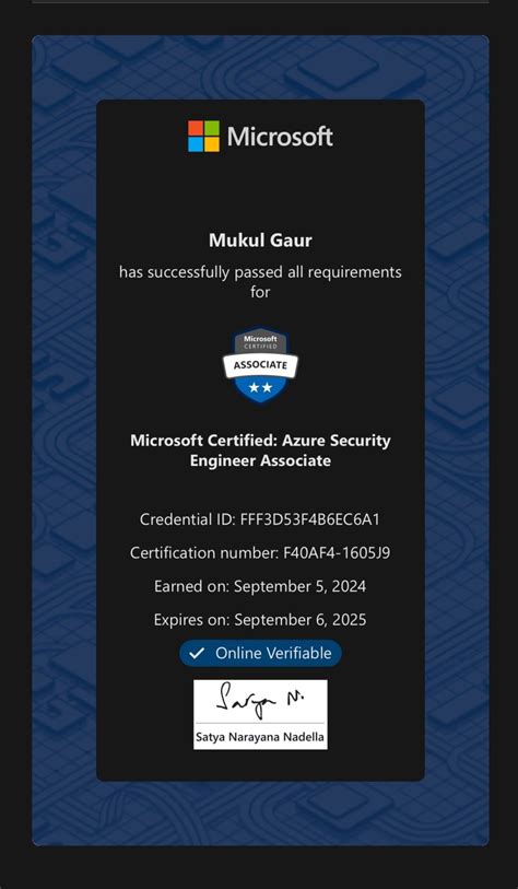 Mukul Gaur On Linkedin Azure Cybersecurity Cloudsecurity Microsoftcertified