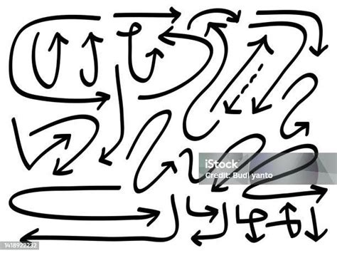 손으로 그린 화살표 아이콘 설정 다양한 방향의 화살표 아이콘입니다 낙서 벡터 일러스트 레이 션 흰색 배경에 고립 된 0명에 대한 스톡 벡터 아트 및 기타 이미지 Istock