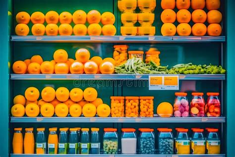 supermarket vegetables showcase with different fruits and vegetables